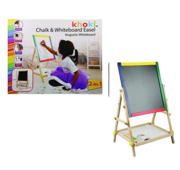 Kids 2in1 Colourful Chalk & Whiteboard Easel – BuyAbility